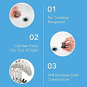 SinkShroom Ultra Revolutionary Bathroom Sink Drain Protector, Stainless Steel with Stopper