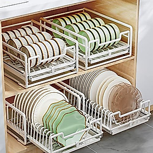 WEKIVA Under Sink Organizers,Kitchen Cabinet Organization,Cabinet Organizers and Storage, Pull-Out Wire Baskets Pull Out Under Cabinet Sliding Shelf Slide Out Pantry Shelves Sliding Drawer Storage