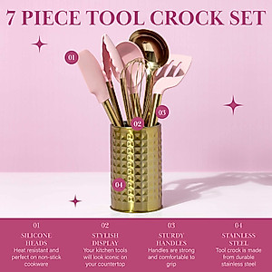 Paris Hilton 10-Piece Pink Cookware Set + 7-Piece Pink Kitchen Tool Set