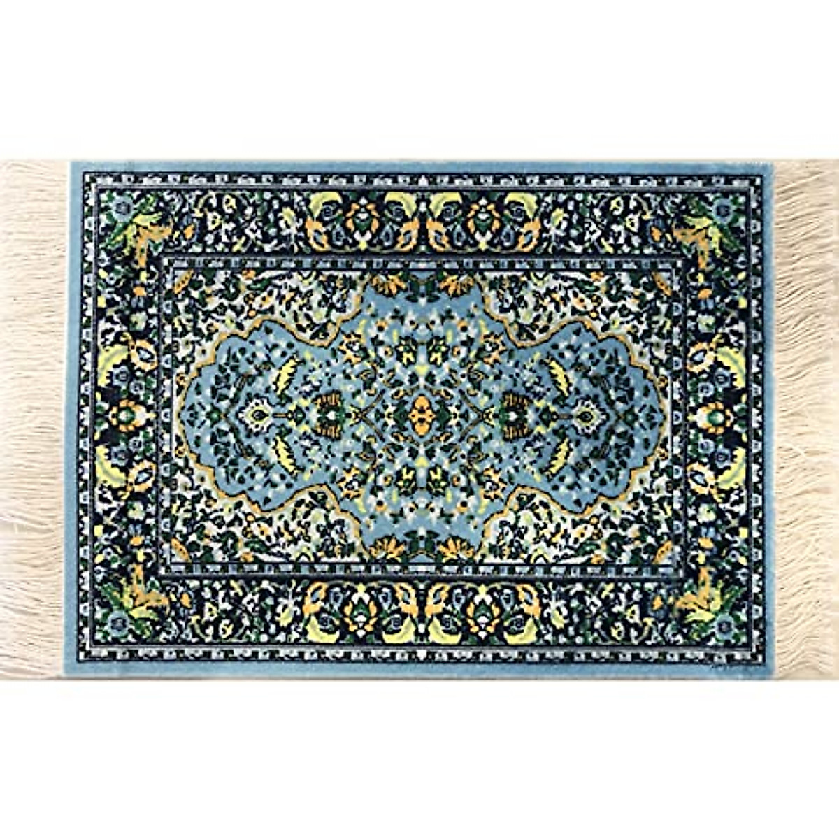 Carpet Coasters, Set of 4 Turkish Rug Style Table Drink mats, Absorbent Kitchen and Dining Accessories, Spill & drip Protection, Rectangular