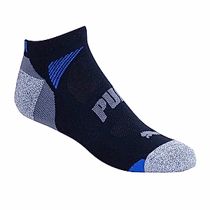 PUMA Mens No show Sport Socks, Moisture Control, Arch Support (8 Pair) (Regular Shoe Size: 6-12, Black)