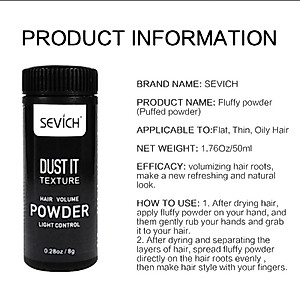 SEVICH Hair Styling Powder For Men & Women,Texture Powder Natural Look - Easy To Apply Volumizing Hair 0.28Oz/8g