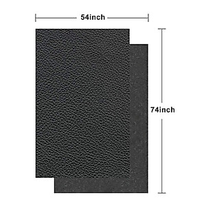 TORRAMI Soft Synthetic PU Fabric Material Faux Leather Sheets 2 Yards 54" x 72", 0.95mm Thick for Upholstery, DIY Crafts,Pebbled Pattern Black