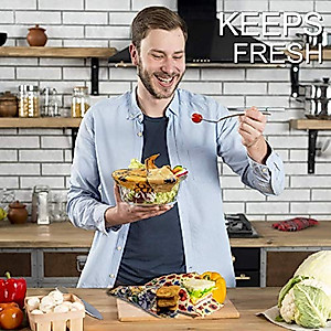 [8 Pack] Beeswax Wrap Reusable Food Wrap for Food Storage Sustainable Organic and Eco Friendly Sandwich Bags 3 Large, 3 Medium, 2 Small