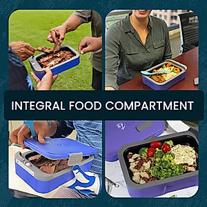 Hot Bento – Self Heated Lunch Box and Food Warmer – Battery Powered, Portable, Cordless, Hot Meals for Office, Travel, Jobsite, Picnics, Outdoor Recreation, Kitchen Meal Prep, Black