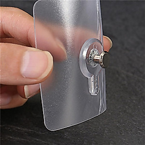 CTFRQC Adhesive Hooks for Wall(13lb Max), Wall Hangers Without Nails for Photos Frames, Utility Waterproof and Oil Resistant Hooks for Decorations and Bathroom Kitchen Racks -8 Pack, Transparent