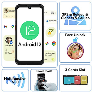 Rugged Smartphone Unlocked, (2023)Blackview BV5200 Pro Waterproof Unlocked Android Phones, Octa-core 7GB+64GB/SD 1TB, 10W Fast Charge 5180mAh Battery, ArcSoft® 13MP, NFC, Face ID,6.1''HD+,3 Card Slots