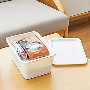 Lunmore Small Storage Box Bin Container Cube Organizer Set Stackable Storage Basket Shelf Organizer Pack of 3
