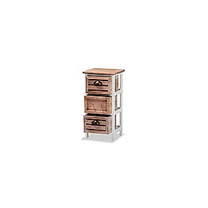 Baxton Studio Palta Modern and Contemporary Two-Tone White and Oak Brown Finished Wood 4-Drawer Storage Unit