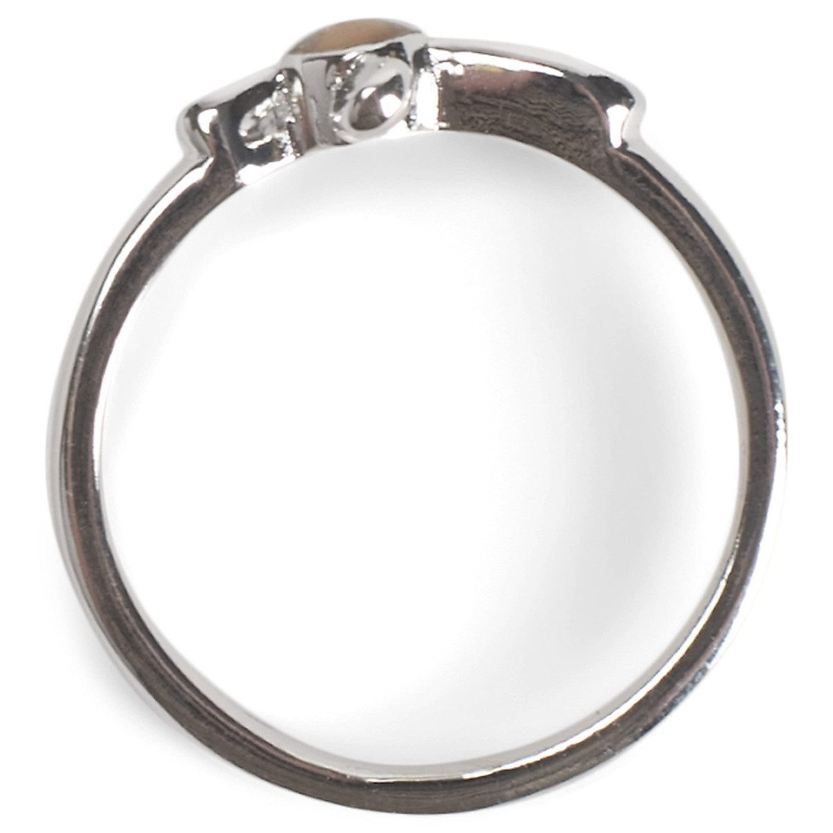 Dicksons Mustard Seed Petal Cross Silver Plated Size 7 Stainless Steel Ring