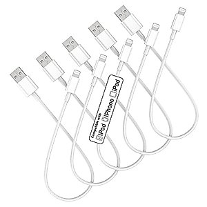 5 Pack [Apple MFi Certified] Short Lightning Cable 1ft, Apple Original USB to lightning cable 1 Foot, Fast iPhone Charger Cord for iPhone 13 Pro Max/iPhone 13/12Pro Max/12 Pro/11/Se2022/X/8/iPad,White