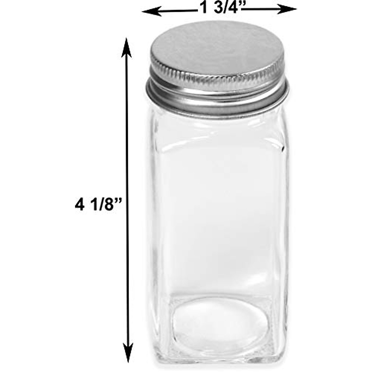 SimpleHouseware Spice Jars 4 Ounce Square Bottles w/labels, 24-Pack