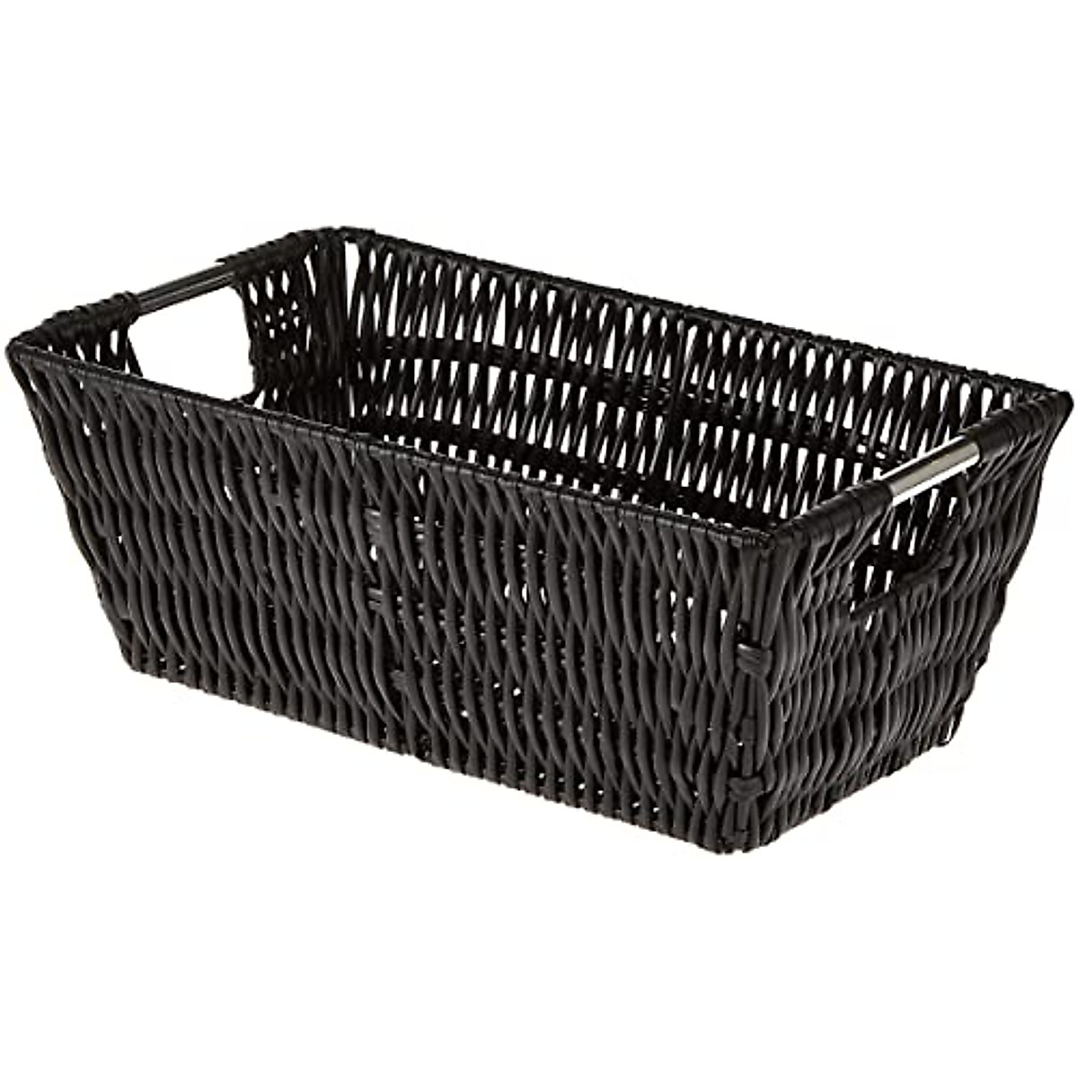 Whitmor Rattique Small Shelf Black Tote Basket
