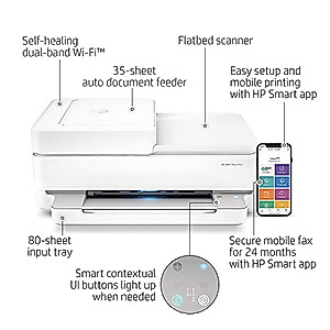 HP Envy Pro 6452 Wireless All-in-One Color Inkjet Printer, Mobile Print, Scan & Copy, Instant Ink Ready, 5SE47A (Renewed)