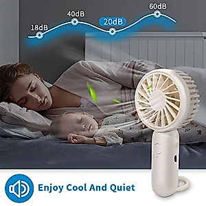 FINEDAYS Handheld Fan,Personal Rechargeable Hand Fan Portable Small Fan with 3 Speeds USB Rechargeable Hand Fan summer electric mini electric fan (White2)