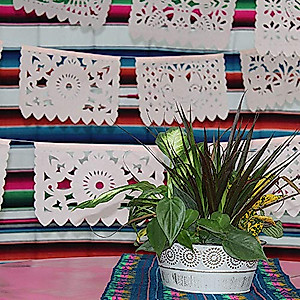 Mexican Party Banner, Papel Picado Banner, Over 60 feet long of Peach papel picado flags, Mexican tissue PAPER garland, Peach banners for fiestas, baby shower, Weddings, Quinceaneras, Birthdays, Fiesta party supplies ws75