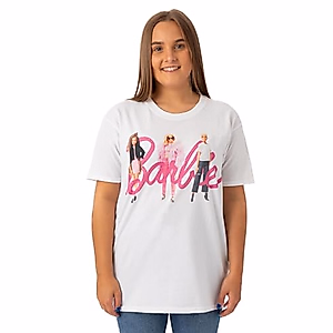 Barbie Women's Pink Logo T-Shirt | Iconic Brand | Fashionable Character Design | Comfortable Fit Movie Merchandise Gift - Small