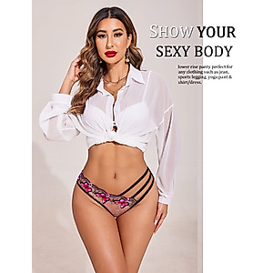 Avidlove Sexy Panties for Women Mesh Butterfly Cheeky Underwear Cut-out Hipster Panty