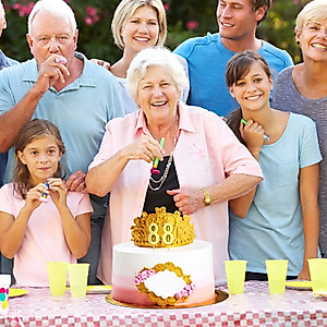 Treela 100 Pieces Number Birthday Candles Bulk, 3.94 Inch Gold Numeral 0-9 Candles for Birthday Cakes, Glitter Cake Topper Decoration for Wedding Anniversary Celebration and Party