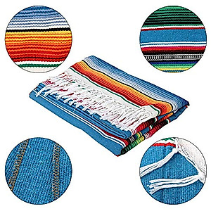 Charlbytion Decorative Table Runners Soft Cozy for Bed or Sofa Farmhouse Outdoor Throw Blankets Camping or Picnic Restaurants Hotel Patio Tablecloth. (55''x85'', Blue)