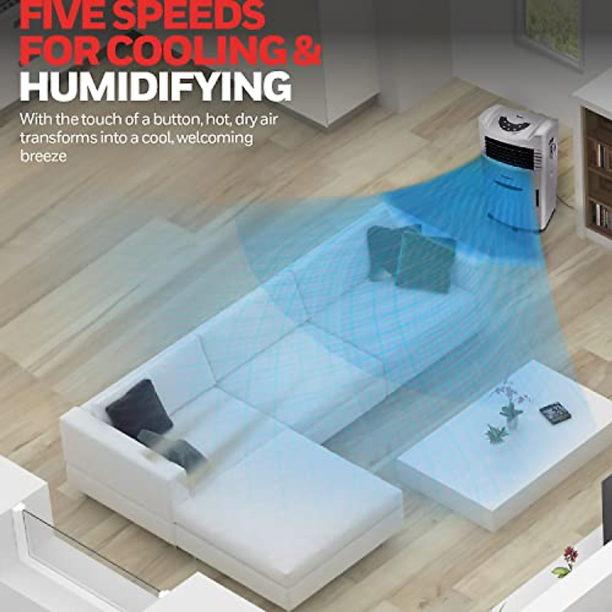 Honeywell CL201AE 470 CFM Indoor Evaporative Air Cooler (Swamp Cooler) with Remote Control in Silver