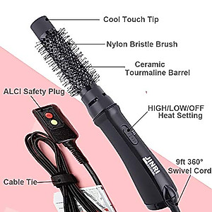 Hair Dryer Brush & Volumizer Hot Air Brush, 3-in-1 Blow Dryer Brush Styler for Straightening, Curling, Salon Negative Ion Ceramic Lightweight Dryers Straightener Curl Hair Brush for Wet and Dry Hair