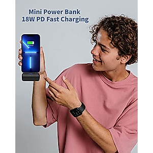 OHZHAO Small Portable Charger Power Bank 5500mAh Ultra-Compact Fast Charging Battery Pack Charger Compatible with iPhone 14/14 Pro Max/13/13 Pro Max/12/12 Pro Max/11/XR/X/8/7/6-Black