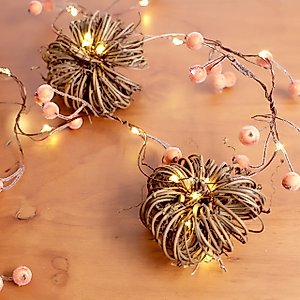 MIYA LIFE Nature Rattan Pumpkin String Lights 10FT 30LEDs - Fall Garland with Lights Battery Operated Wicker Pumpkin Lights - Perfect Autumn Lights Fall Decorations for Home (Rattan Pumpkin 1)