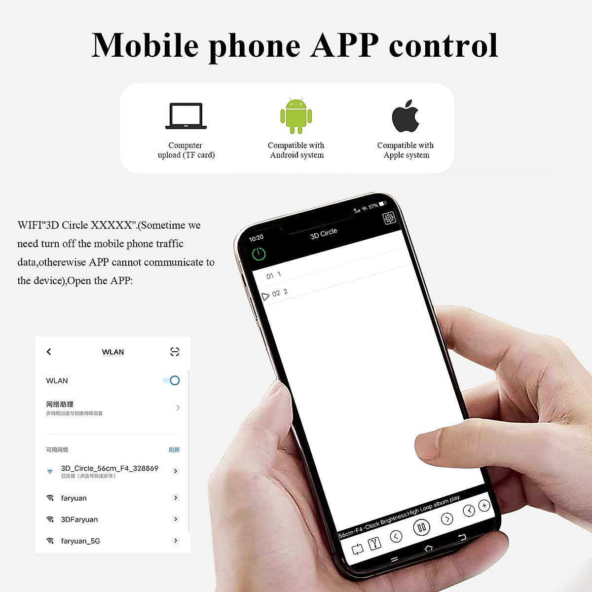 3D Hologram Fan, Faryuan Graphic 3D Photos & Videos, 1600x616 Hi-Resolution & 616 Beads WiFi Hologram Advertising Display with APP & Built-in Bluetooth for Business, Trade Show, Store, Shop (22inch)