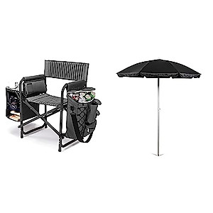 PICNIC TIME ONIVA - a Brand Fusion Original Design Outdoor Folding Chair & ONIVA - a Brand Outdoor Canopy Sunshade Beach Umbrella 5.5' - Small Patio Umbrella - Beach Chair Umbrella