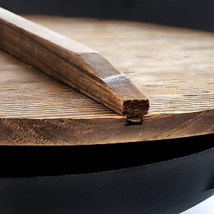 MegaChef 2 Piece 14 Inch Heavy Duty Cast Iron Wok with Wood Lid