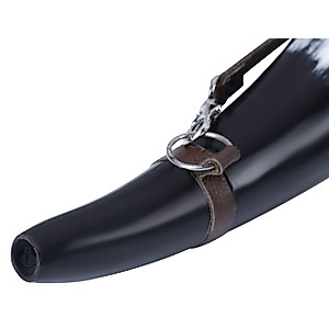 OldEmperor Viking War Blowing Horn| 12 Inch Genuine Ox Battle Trumpet with Leather Strap-Hand Engraved| Easy and Clear Sound| Viking Gift for Men and Women
