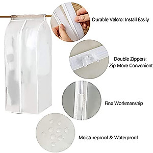 Garment Cover for Hanging Clothes Large PEVA Translucent Clothing Dustproof Cover Bags for Closet Storage Clothes Storage Organizer for Travel