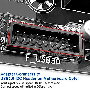 Oassuose USB 3.1 Front Panel Adapter,Internal Vertical USB 3.0-IDC 20 Pin/19Pin to Type E Key-A 20 Pin Header Adapter for Type C Panel Mount Adapter