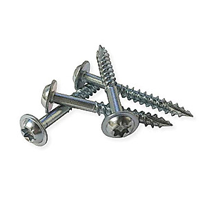 Milescraft 7353 Wood Pocket Hole Screws - #7 x 1-1/4" Washer Head with Fine Thread (500pc.), Torx Drive Self-Tapping, for Indoor Use