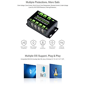 waveshare Industrial Grade USB HUB Extending 4X USB 2.0 Ports Switchable Dual Hosts Sharing USB Devices for Two Hosts Without Power Supply