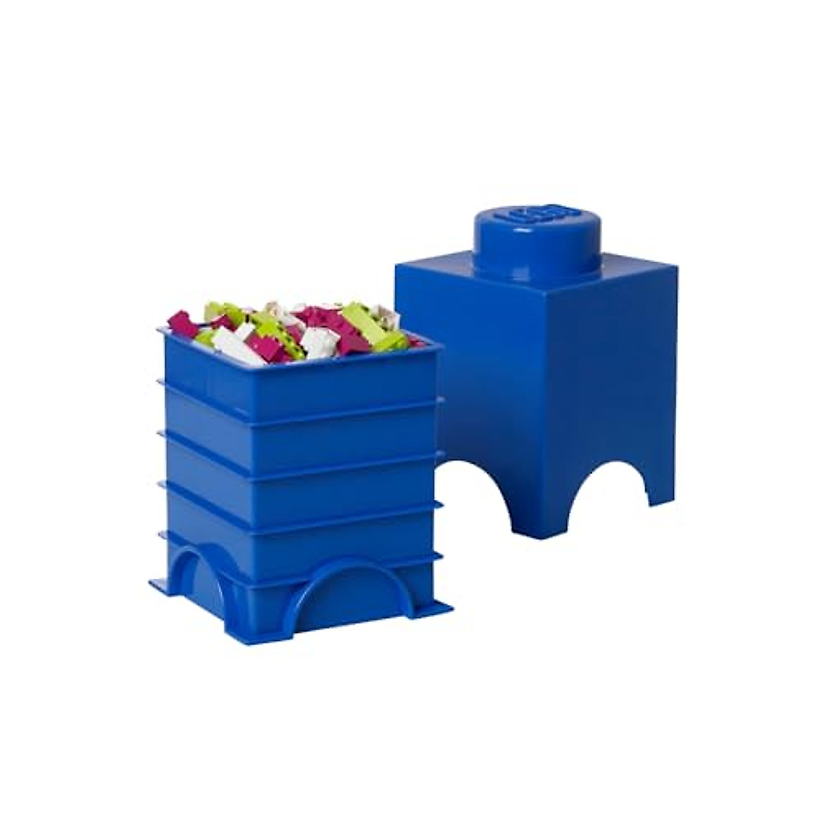 LEGO Blue Storage Box Brick 1 Round Bright