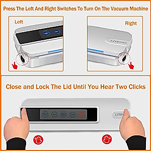 Vayepro Vacuum Sealer Machine, Automatic Seal a Meal Vacuum Sealer Machine,Bag Sealer, Multi Portable Vacuum Packing Machine for Home,Touch Desigh,Dry/Moist/Fresh Modes(10 Pcs Vacuum Sealer Bags)