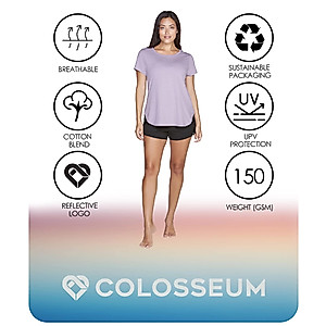 Colosseum Active Women's Myla Short Sleeve Scoop Neck Tee (Amethyst, Large)