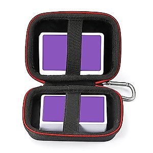 RAIACE Hard Travel Carrying Case for Card Games, Protective Storage Bag. (Not Including Cards) - Purple