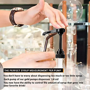 10 Pieces of Syrup Pumps - Coffee Syrup Pump Dispenser - Syrup Pumps for Coffee Syrup Bottle - Fits 750ml Bottles for Coffee Syrups - Flavorings Bottles (Black)