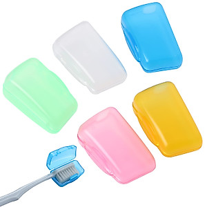 Sliverdew 5 Pcs Toothbrush Cover Toothbrush Covers Caps Portable Toothbrush Head Case Cover Travel Toothbrush Head Holder for Home Office Hotel Outdoor