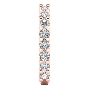 1.52 ct Brilliant Round Cut Clear Simulated Diamond 14k Rose Gold Eternity Wedding Engagement Promise anniversary Band Sz 6.5