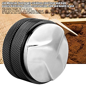 FastUU Espresso Tamper, Coffee Tamper, Anti-Slip Adjustable Height for Coffee Making for Barista(Black)