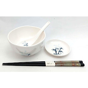 JapanBargain 2327, Set of 4 Soy Sauce Dishes Dipping Bowls Snack Side Dish Bowl Seasoning Dishes, 3.75 inches Diameter, Bamboo Melamine