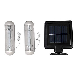 Solar Shed Light, Wall Mounted Solar Garage Shed Light | Outdoor Waterproof IP55 Path Light, LED Double-lamp Wall-Mounted Emergency Lighting for Garden Outdoor Indoor Security Greenhouse(white)