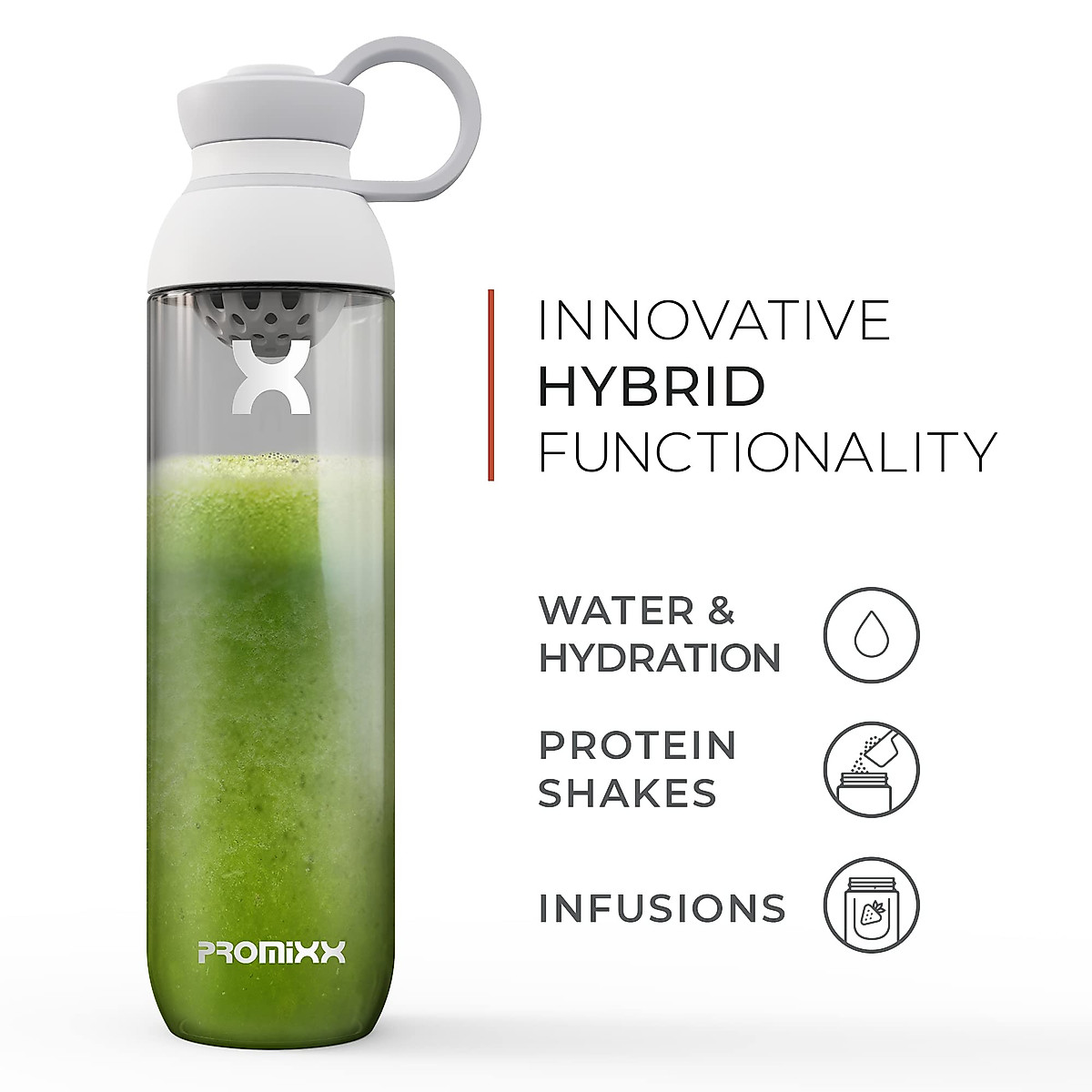 Promixx FORM Sports Water Bottle - Premium BPA Free Water Bottle for Fitness Sports & Outdoors - Sustainable Drinks Bottle with Measurement Markers and Leakproof Lid - 760ml / 26oz (Midnight Blue)