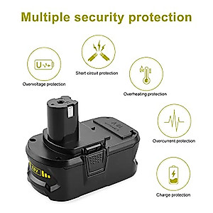 Energup 2Pack 6.0Ah P108 Battery for Ryobi 18V Battery for Ryobi Battery 18v Lithium P102 P103 P104 P105 P107 P109 Ryobi 18-Volt Battery + 2Port P117 Dual Chemistry Ryobi 18V Battery Charger