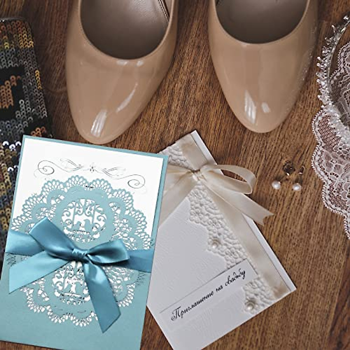 24 Sheets Light Blue Cardstock 8.5 x 11 Pastel Paper, Goefun 80lb Card Stock Printer Paper for Invitations, Menus, Crafts, DIY Cards