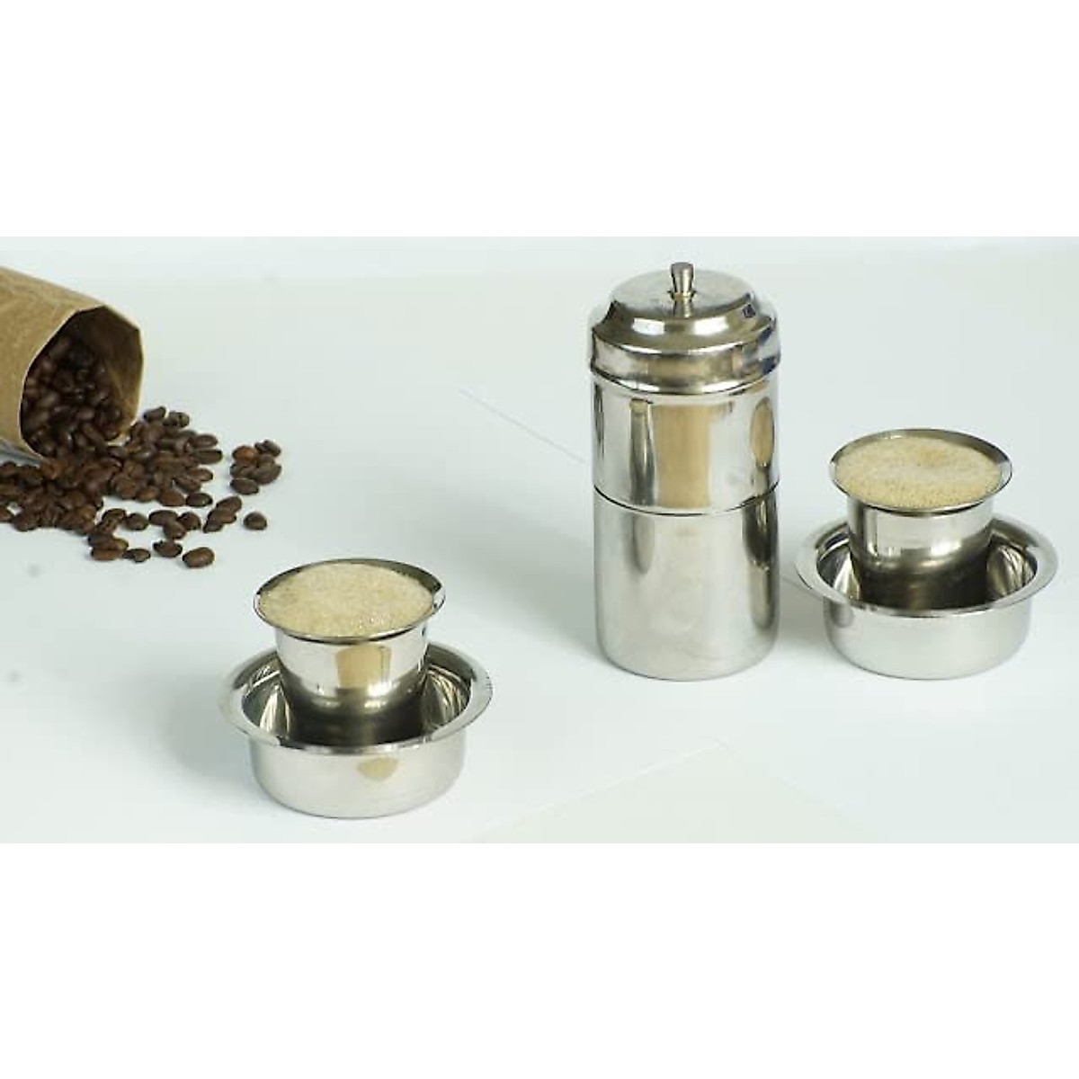SHASTHA FOODS Stainless Steel South Indian Filter Coffee Maker(Size # 3) - 260 ml (Pack of 1) B-P